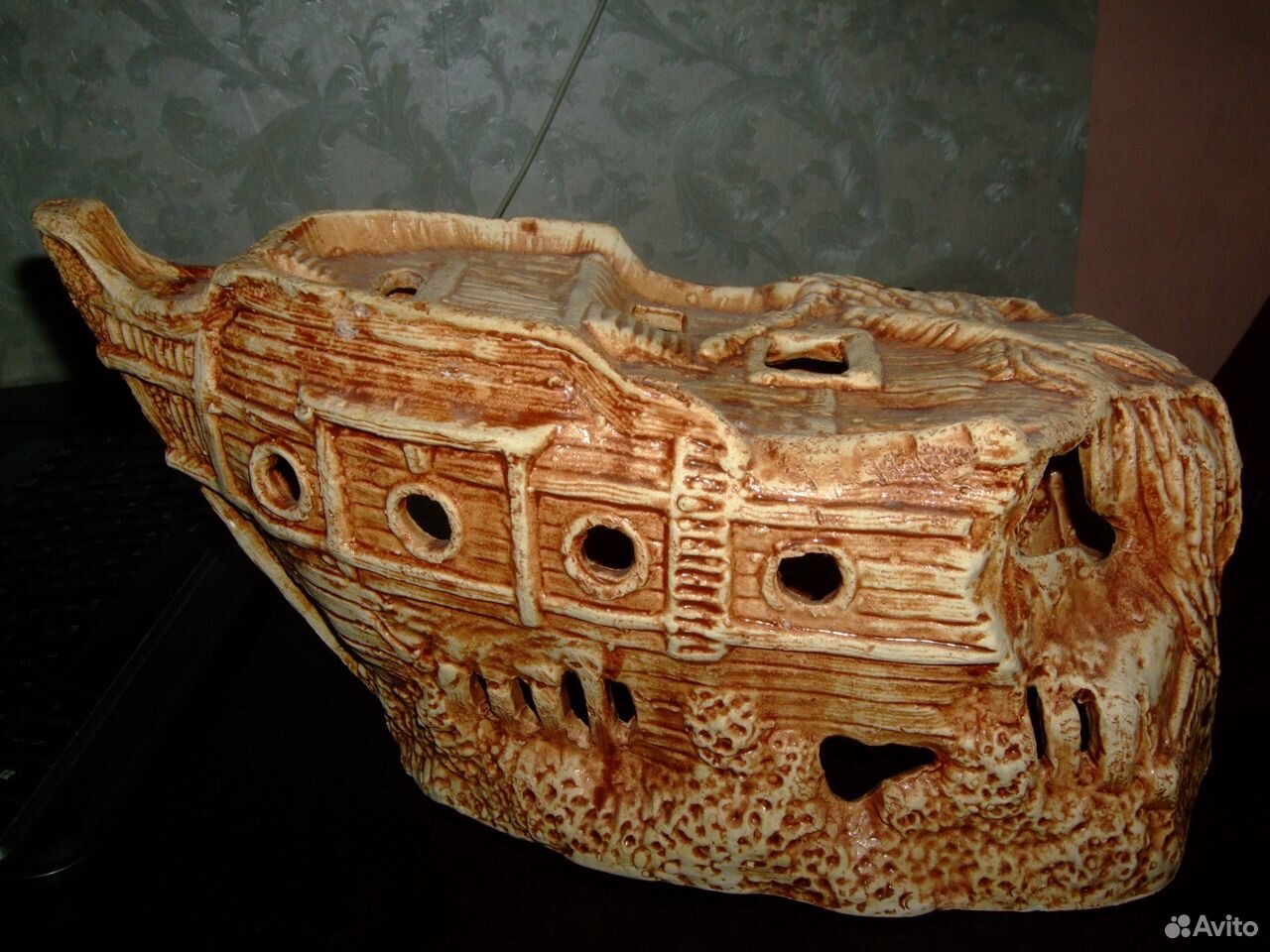 Грот мостик корабль замок в аквариум террариум