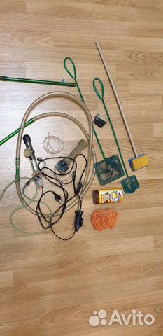 Аквариумные сачки, нагреватель,коралл и другое